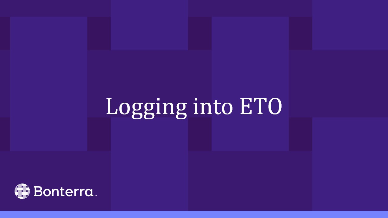 Logging Into ETO | Bonterra